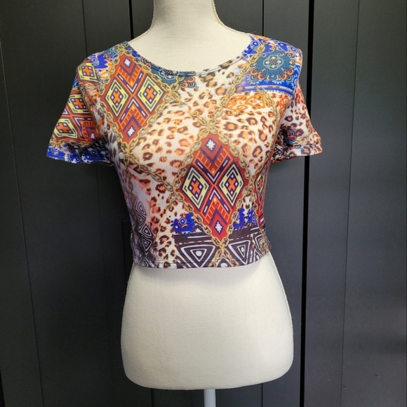 Vintage | Tops | Vintage Y2k Ktoo Chain Link Animal Print Patterned ...